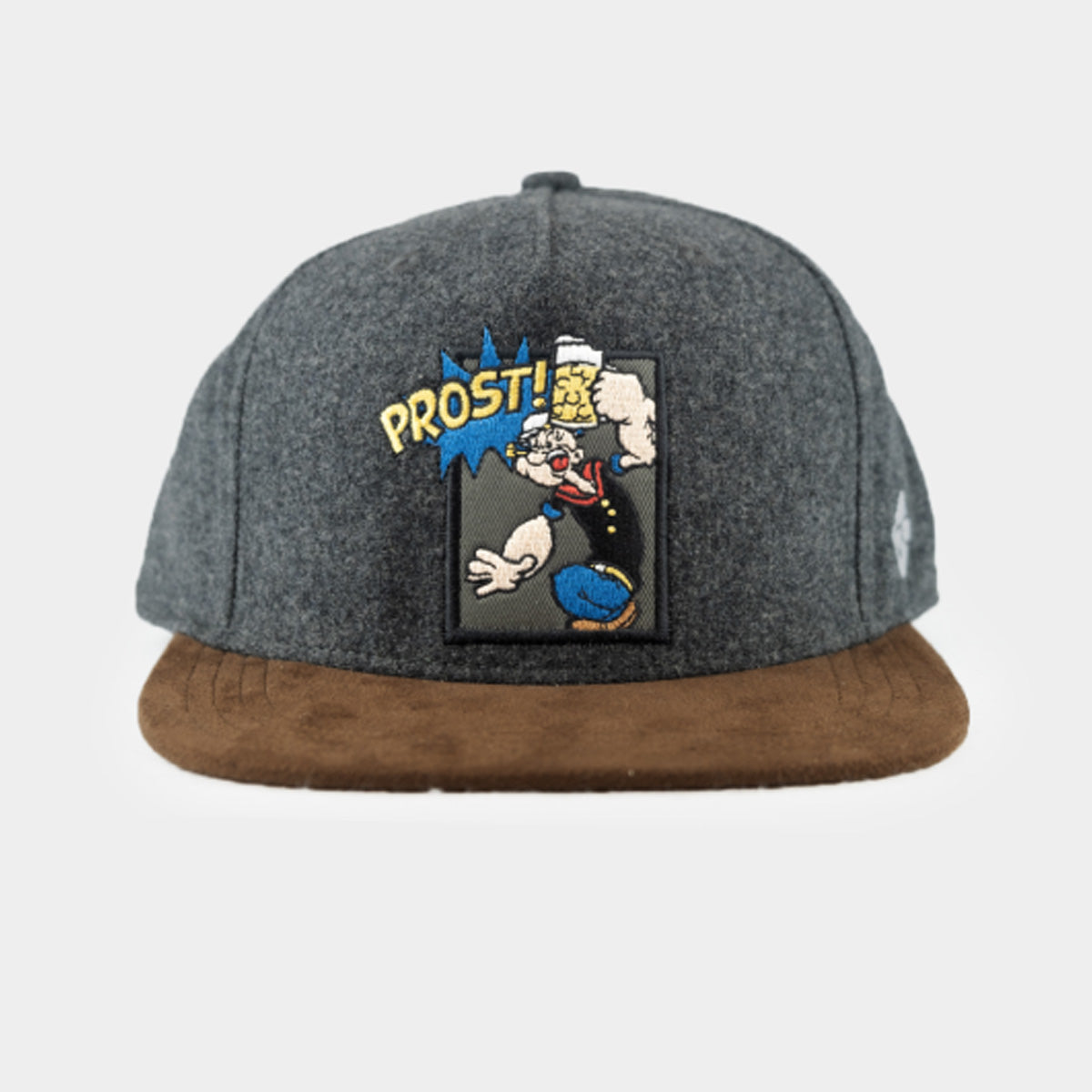 Bavarian Caps Popeye Cap Grau gerader Schirm