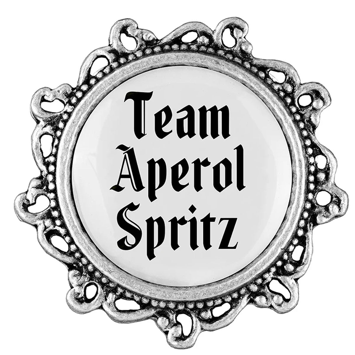 Gaudiknopf Anstecker Team Aperol Spritz